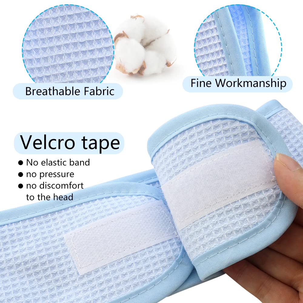 NODG 3 Pieces Spa Facial Headband Make Up Wrap Head, Sport Wrap Girls Headband Polyester Adjustable Towel, Makeup Headband for Shower Bath,Terry Cloth Headband Adjustable Towel for Face Washing,Shower