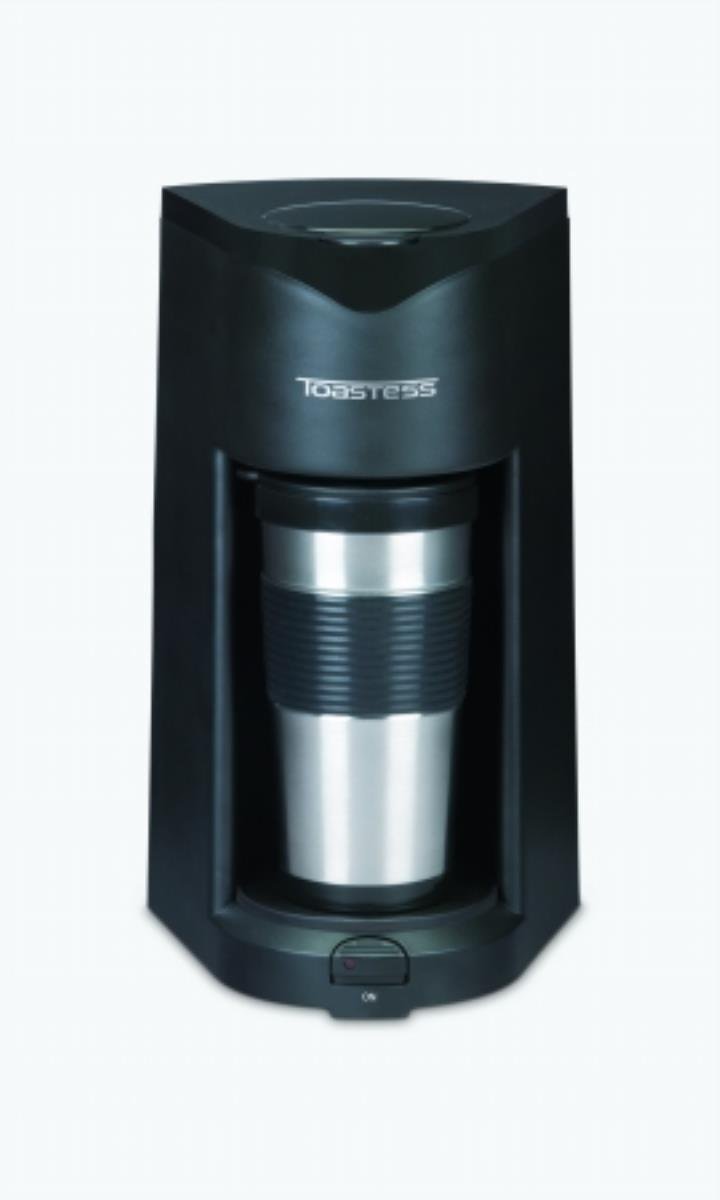 Toastess Silhouette 800-Watt Personal-Size Coffeemaker with Stainless-Steel Travel Mug