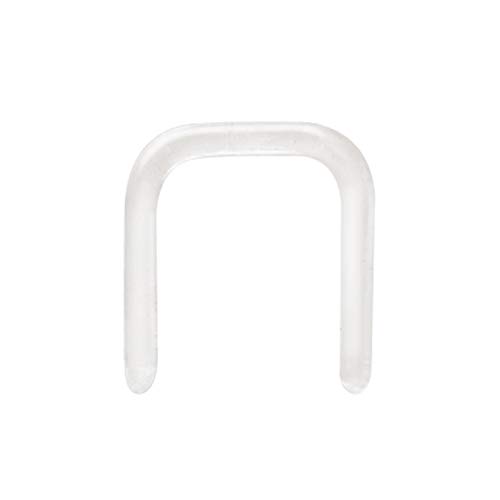 Pierced Owl 14G or 16G Clear Glass Septum Retainer (16GA)