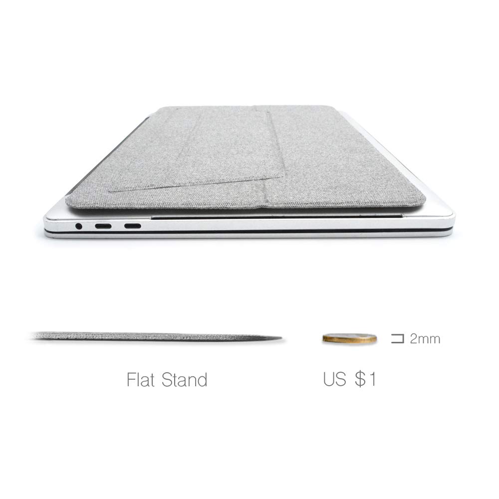 SenseAGE Flat Foldable Laptop Stand, Invisible Lightweight Laptop Stand, Anti-Slide and Portable Notebook Stand, Compatible with MacBook Air/MacBook Pro, Tablets and Laptops up to 15.4β, Denim Grey