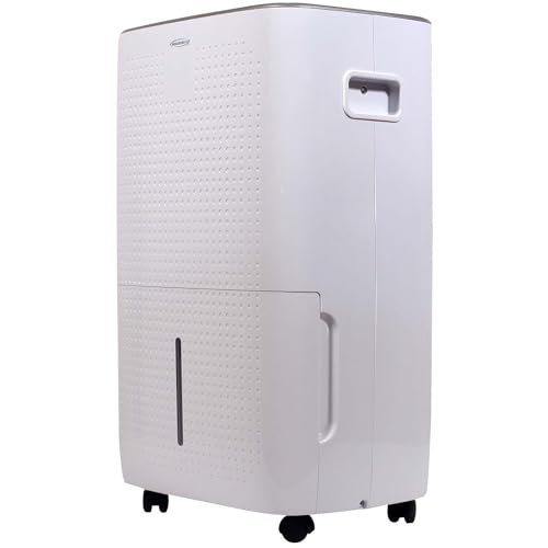 Soleus AC Energy Star 50-Pint Portable Dehumidifier with Auto-Shutoff & Timer, Home Dehumidifier and Moisture Absorber For Basement, Garage, Living Room in White