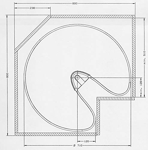 Pro-Arc Kidney Shaped 2-Shelf Lazy Susan Set with Durable Rigid Trays (28 INCH)