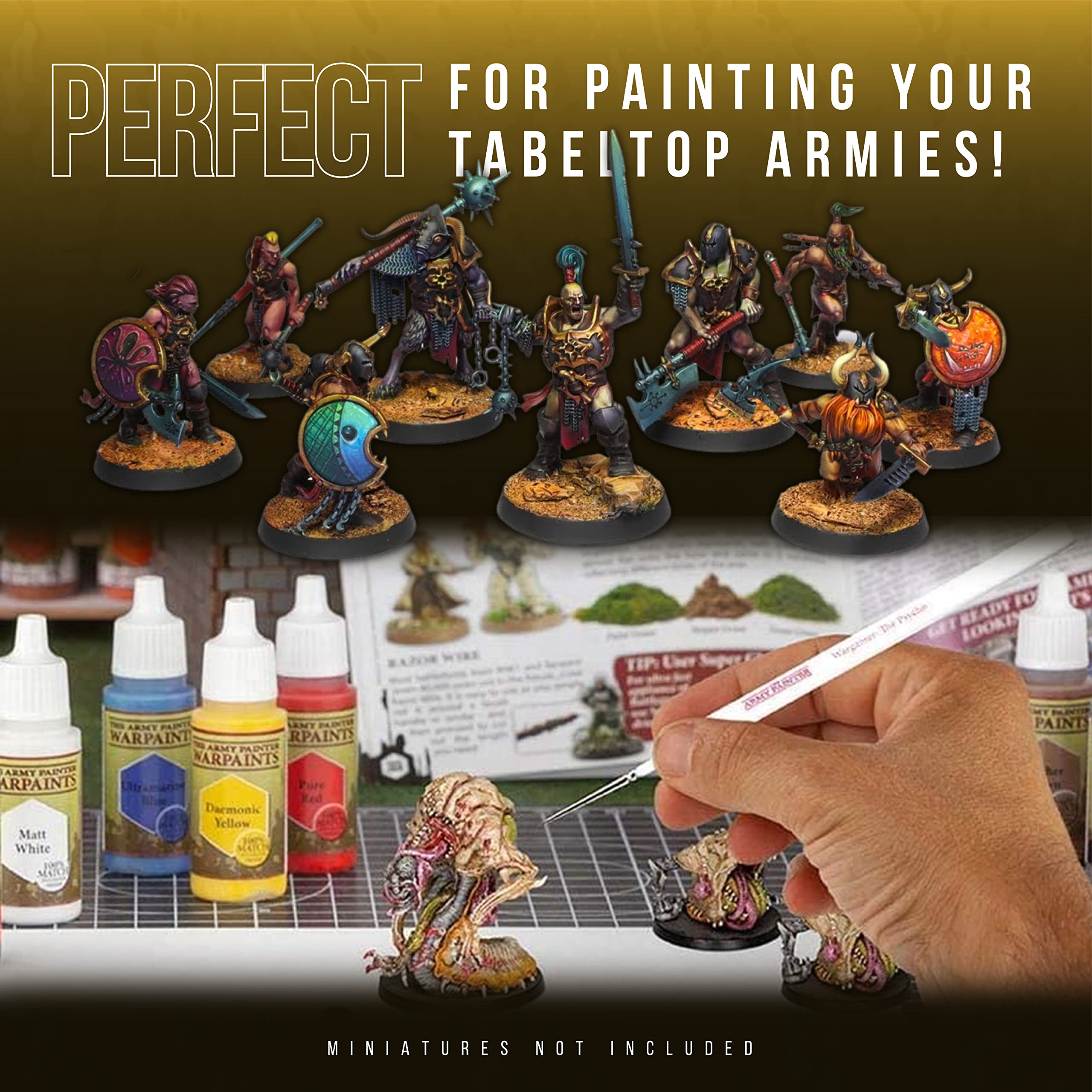 The Army Painter Wargamers Paint Collection - Unleash Your Inner Artist with Ultimate Miniature Painting Kit Includes 124 Paints, 5 Brushes, and Guide - Miniature Paint Set with Bonus Item