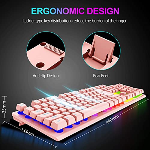 NPET K10V4 Wired Gaming Keyboard, RGB 10 Zone Backlit, Spill-Resistant Design, Multimedia Keys, Quiet Silent USB Membrane Pudding Keyboard for Desktop, Computer, PC