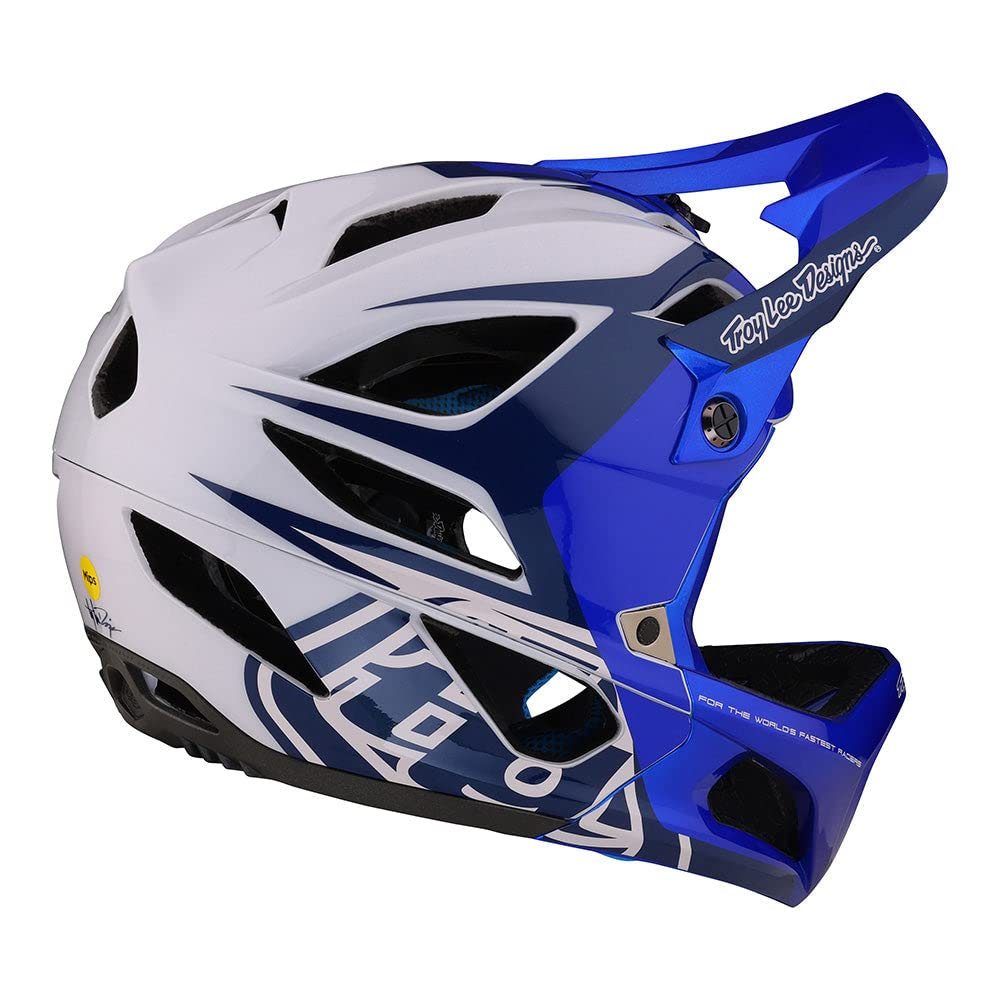 Troy Lee Designs Stage Valence Full Face Bicycle Helmet for Max Ventilation Lightweight MIPS EPP EPS Racing Downhill DH BMX MTB - Adult Men Women (Blue, XS/SM)