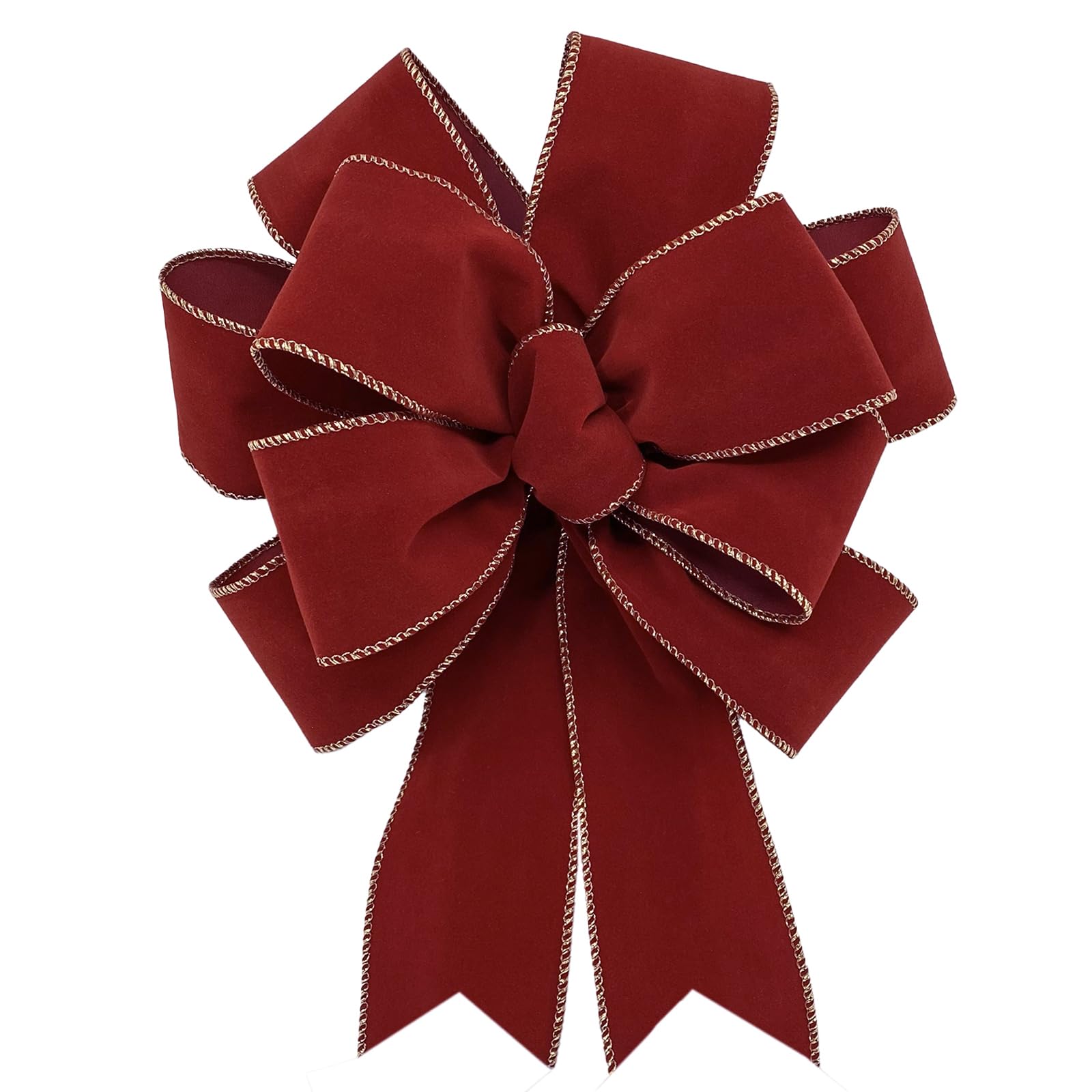 Morex Ribbon Flocked Wired Velvet Ribbon, 2.5 inch by 25 yards, Berry Red