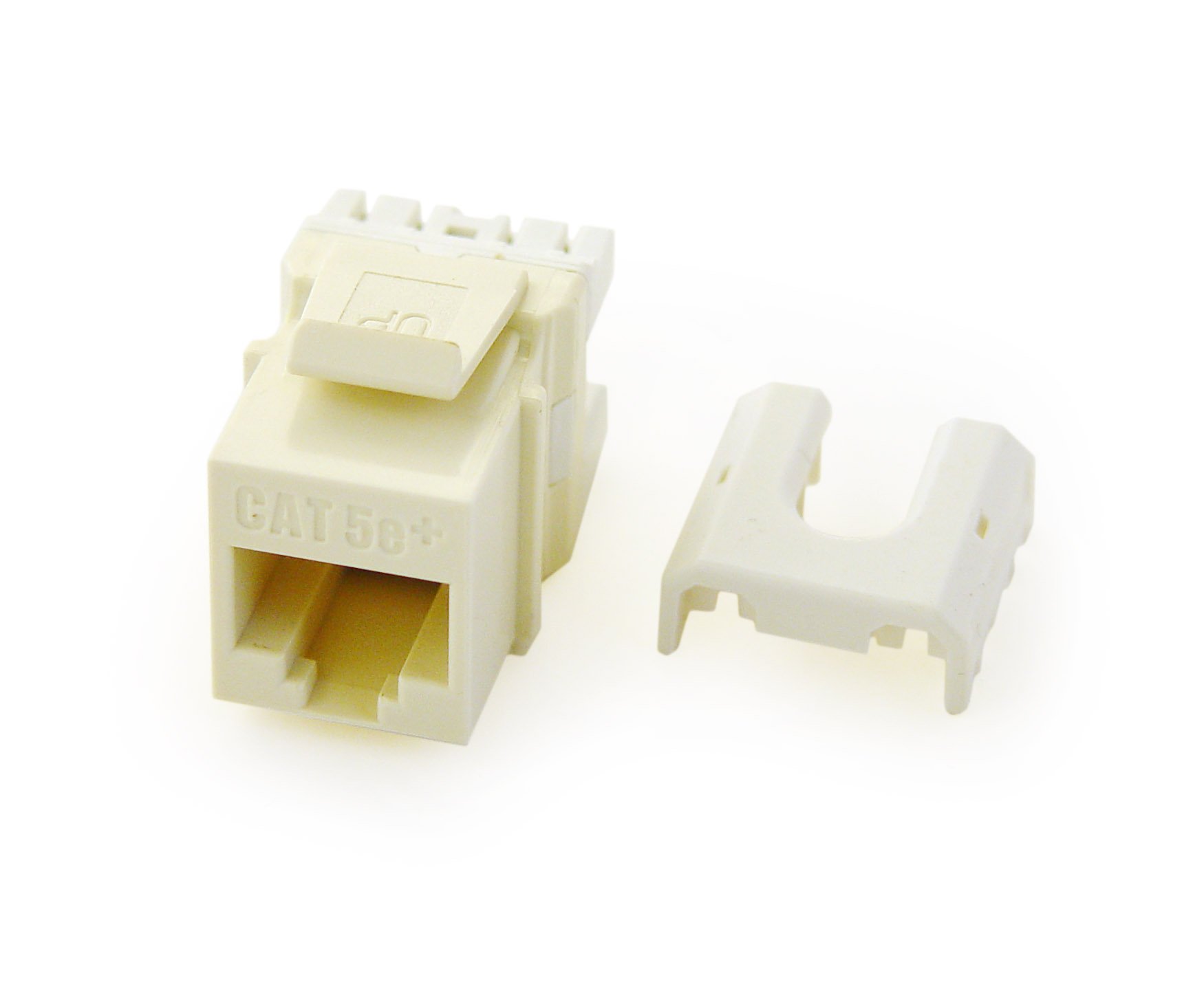 On-Q WP3476LA Cat6 RJ45 Quick Connect Keystone Insert with 110 Punch-Down, Pack of 1, Light Almond