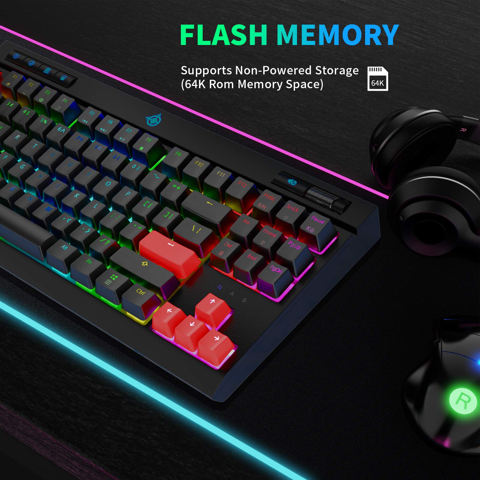 STOGA Mechanical Gaming Keyboard,87 Keys Wired Gaming Keyboard,LED Rainbow Backlit Keyboard with Blue Switches for Windows/MAC/Gaming PC(Black)