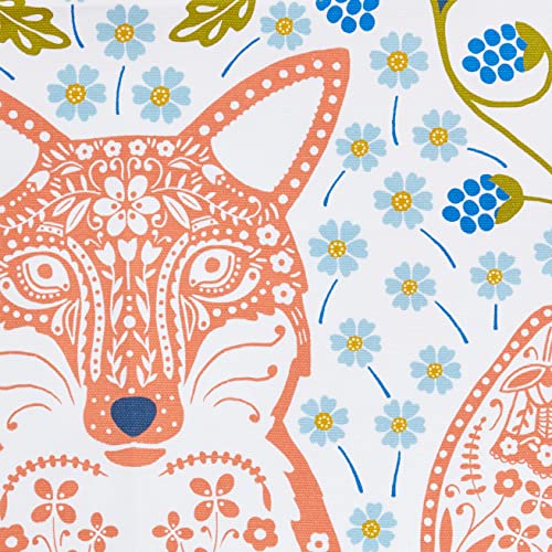 Ulster Weavers Tea Towel Cotton, Durable & Machine Washable, Eco-Friendly Design, Ideal Size, Animal Theme, Woodland Fox, Green