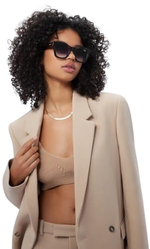 Quay - Womens Sunglasses, Square Lenses with UV Protection, Oversized Sunglasses (After Hours, Tortoise/Black)