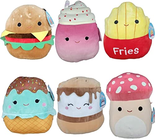 Squishmallows Kellytoy Food Mix Squad Mushroom Set of 6 Mini 5" Plush Dolls