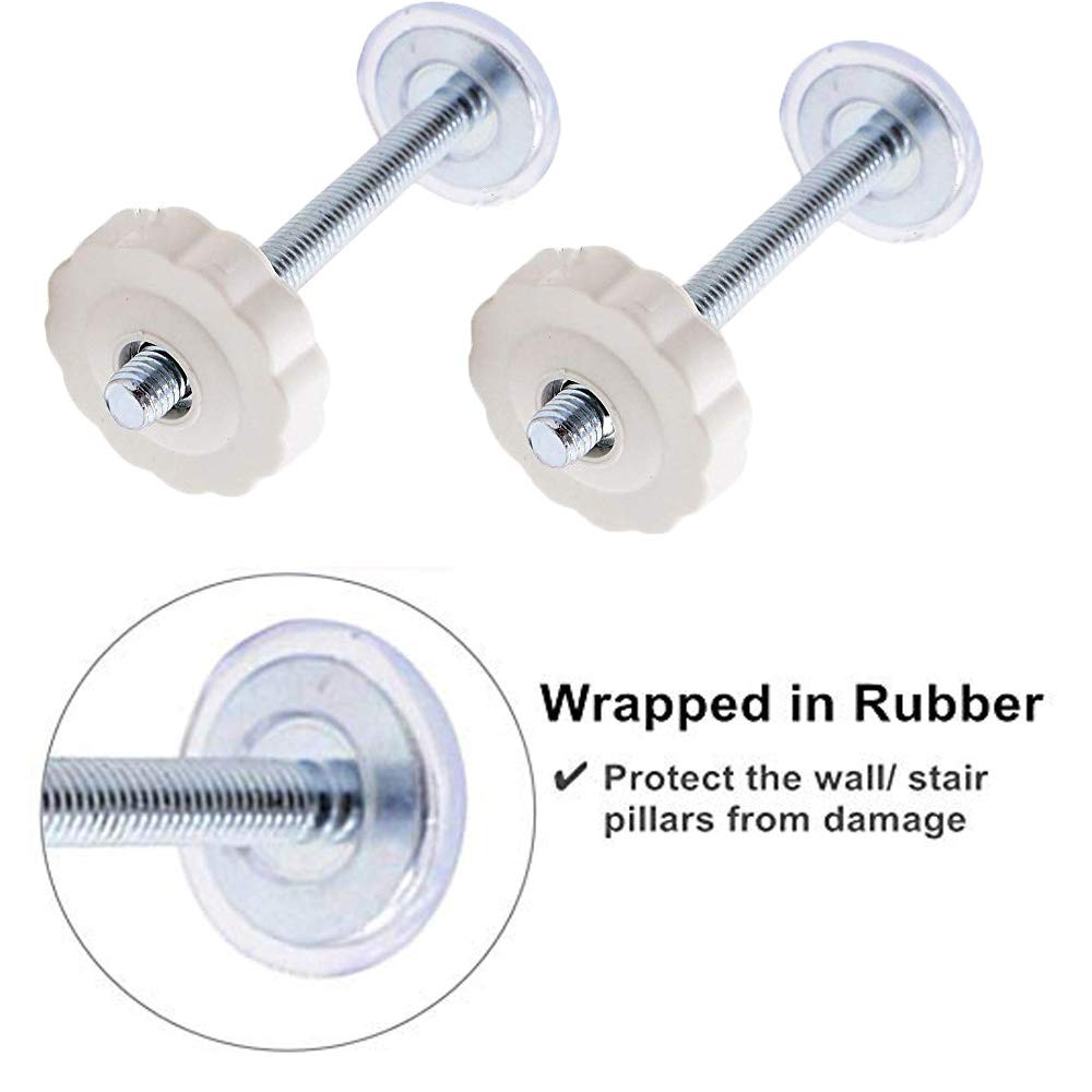 Pressure Mounted Baby Gates Threaded Spindle Rods,4Pcs Spindle Screw Mounted Bolts Kit for Stair Gates Dog Gate