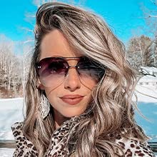 TOPFOXX - Megan 2 - Black Aviator Sunglasses for Women - Total UV400 Protection - Classic Pilot Sunglasses (Brown, Narrow)