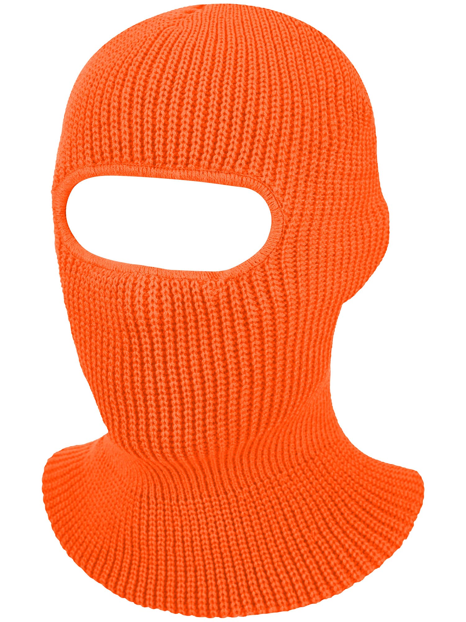 SATINIOR 1-Hole Knitted Full Face Cover Adult Winter Ski Balaclava for Outdoors (Orange), Medium