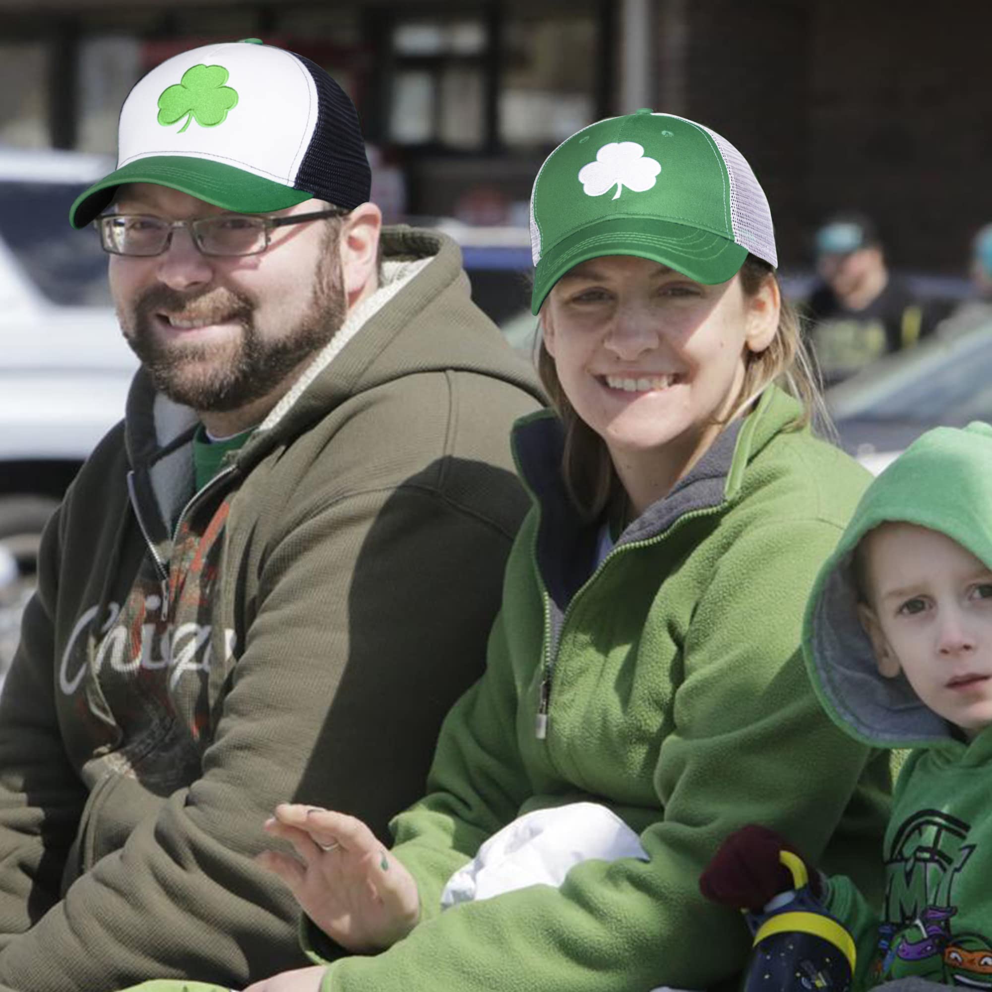 St Patricks Day Hat Green Irish Clover Shamkrock Sun Hat for Women Men Green Printed Cap