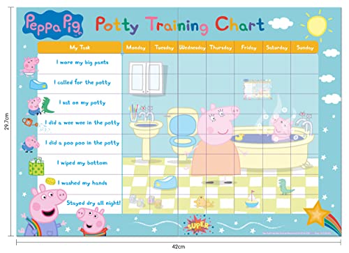 Paper Projects 01.70.30.022 Peppa Pig Potty and Toilet Training Reward Chart and 56 Sparkly Stickers, Pink