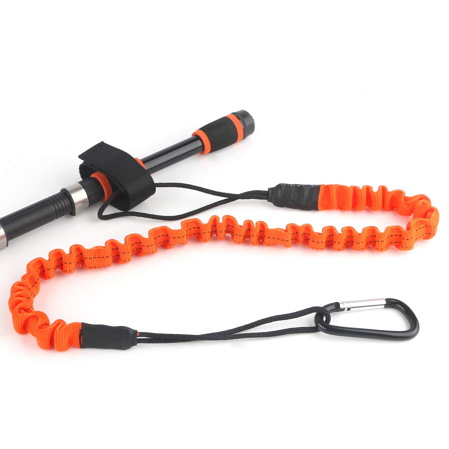 Stretchable Kayak Paddle Leash, 2 Pack Coiled Paddle Strap Tether with D-Shape Carabiner Tool Lanyard Bungee Leash Cord for Kayaking Canoe Surfboard Paddles Fishing Poles Rods