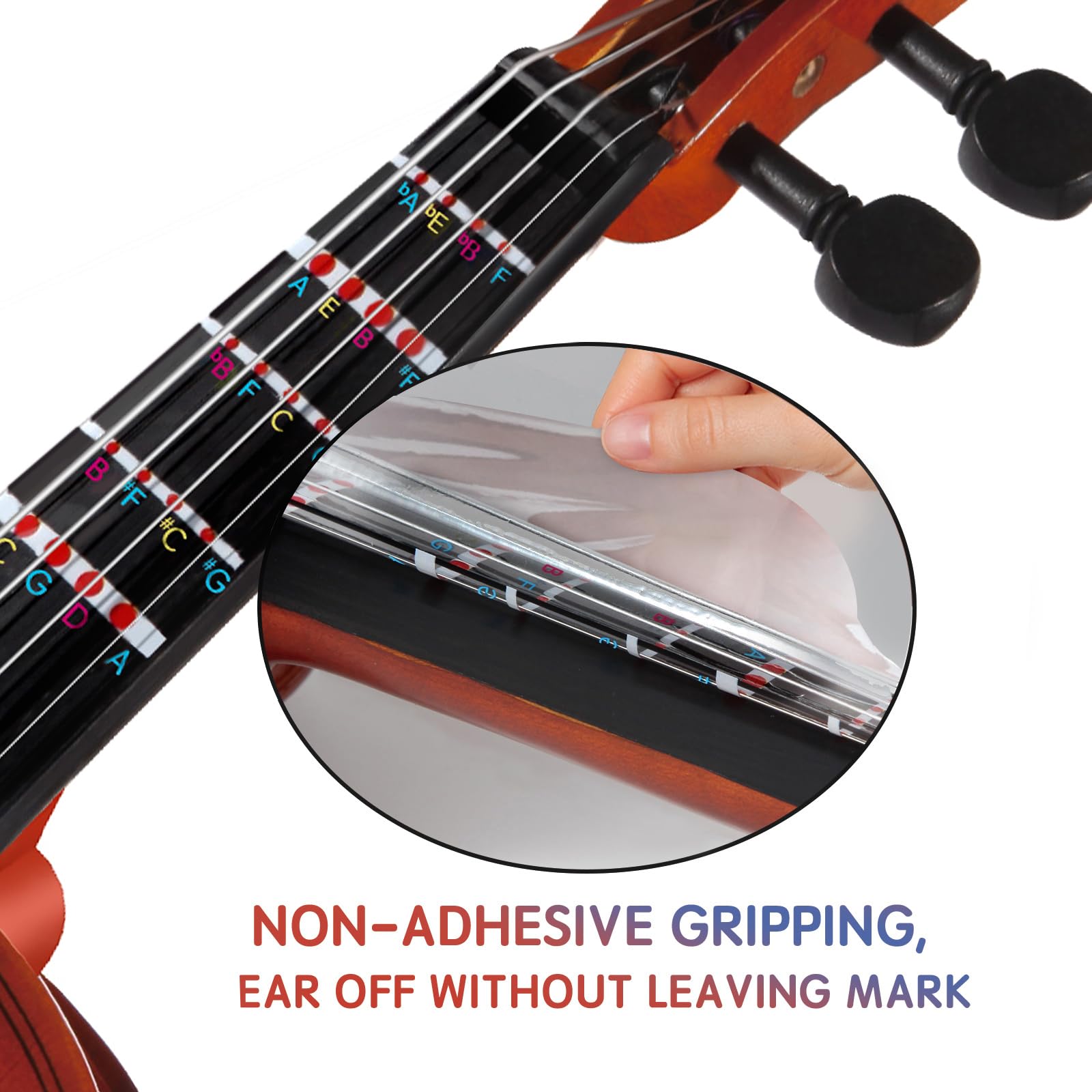 MorMoxe Violin Finger Guide for 4/4 Size, Violin Finger Tape, Violin Stickers, and Violin Fretboard Stickers - Suitable for Violin and Viola Players, Violin Accessories Set for Beginners