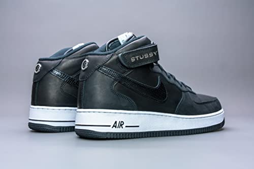 Nike Men's Air Force 1 Mid shoe, Black/Black/White, 8.5