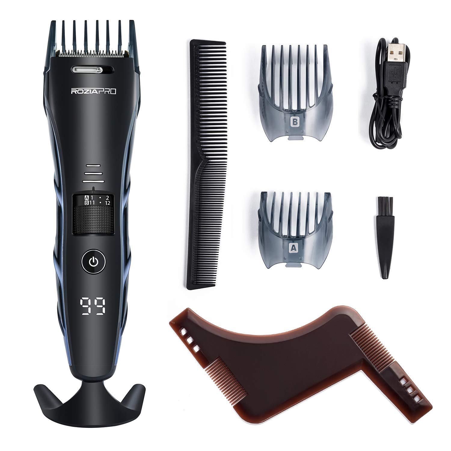 Roziapro Beard Trimmer for Men Cordless Hair Clipper Mustache Trimmer USB Rechargeable Home Hair Cutting Kit Precisely Fast Charging Low Noise