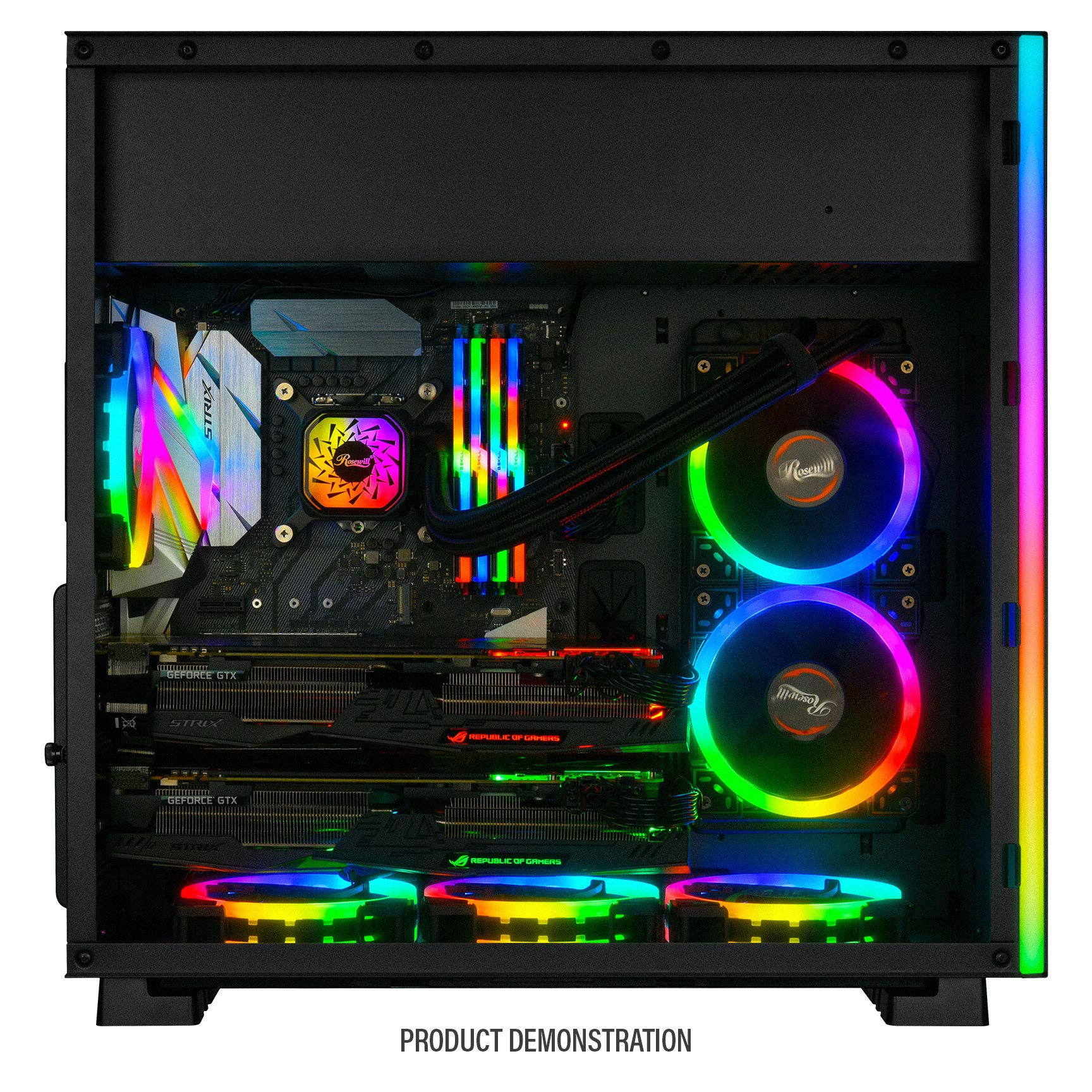 Rosewill RGB 240mm CPU Liquid Cooler, All-in-One Closed Loop PC Water Cooling, Quiet Addressable RGB Ring Fans, Intel/AMD Compatible, 400mm Sleeved Tubing - PB240-RGB