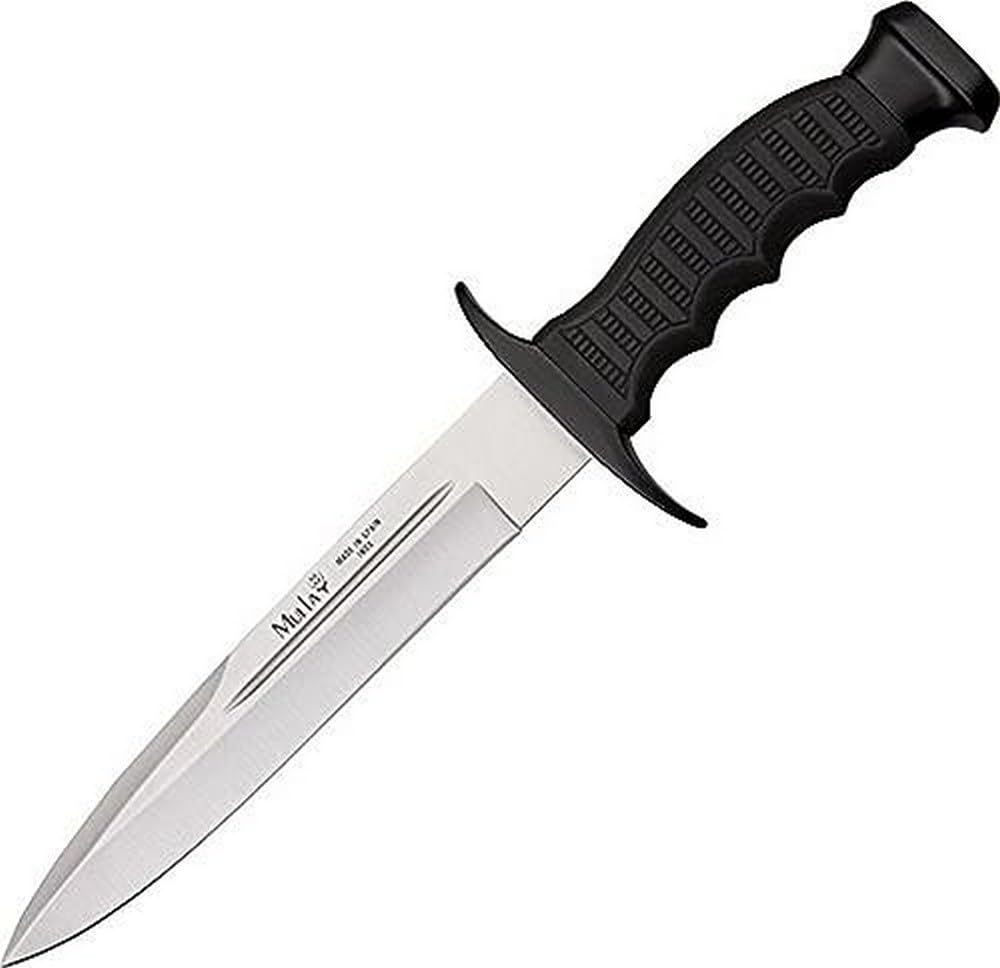 MUELA 95-191 7-5/8" Fixed Blade Hunting Knife with Leather Sheath, Stainless Steel