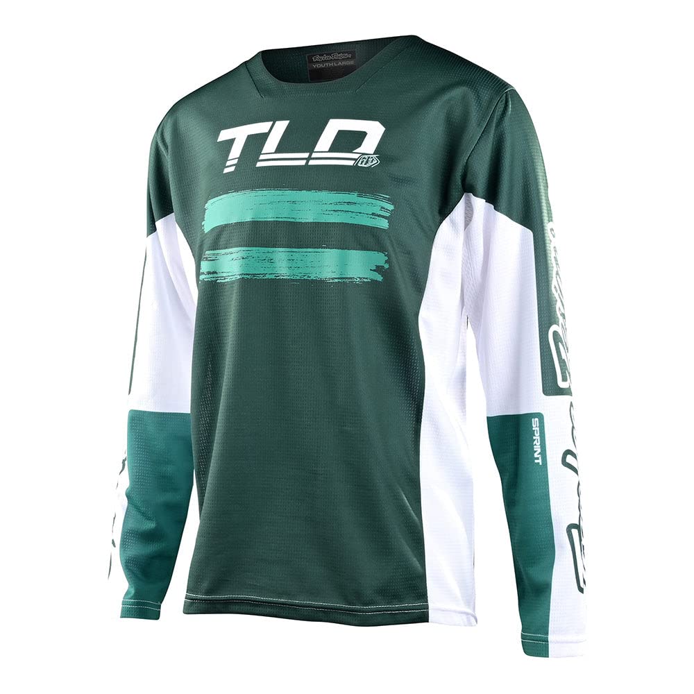 Troy Lee Designs Cycling MTB Bicycle Mountain Bike Jersey Shirt for Youth, Sprint Jersey (White, MD)