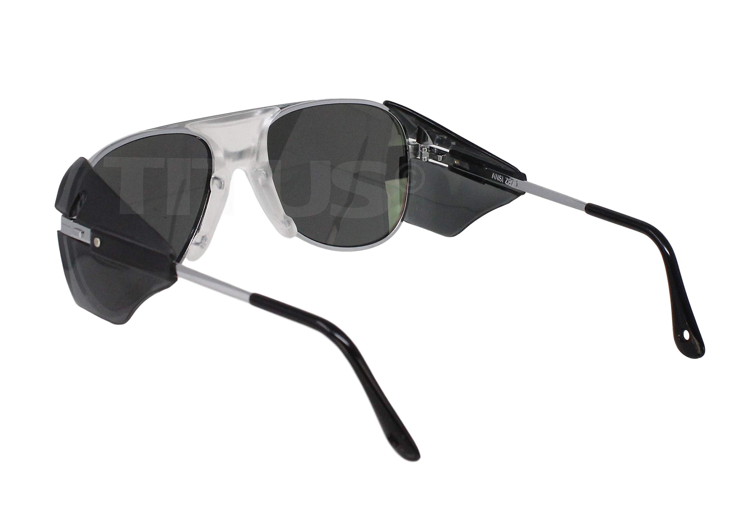 TITUS G77 Premium Metal Frame Aviator Z87+, Z87.1 Safety Glasses Side Shield Motorcycle Shooting DOT ANSI CE Approved Eyewear