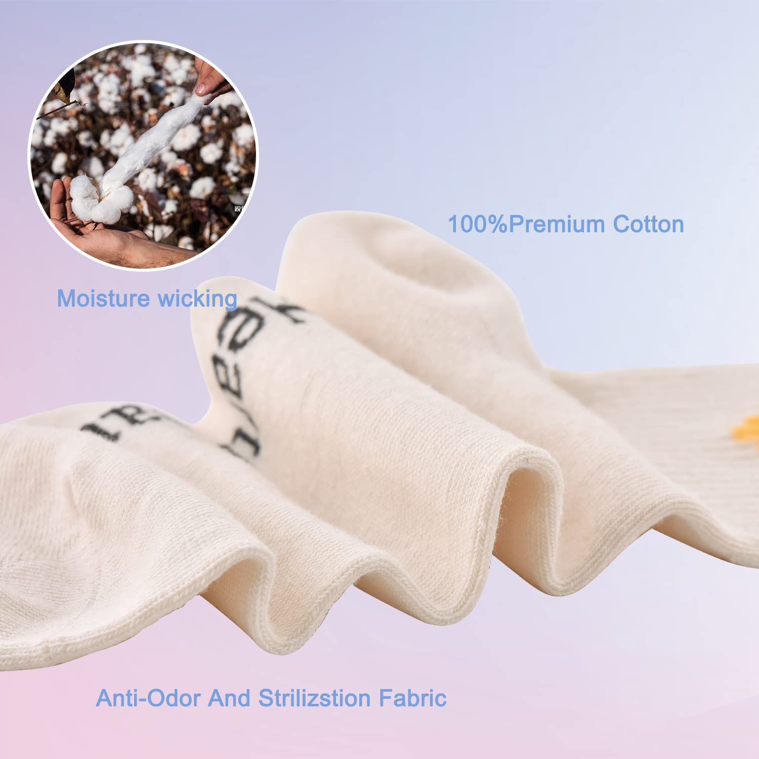 WKJHO Women's Combed Cotton Ankle Socks,5 Pairs Warm Soft Crew Socks for Women Athletic Running Socks Cute Outfit Socks