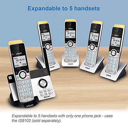 VTech IS8121-4 Super Long Range up to 2300 Feet DECT 6.0 Bluetooth 4 Handset Cordless Phone for Home with Answering Machine, Call Blocking, Connect to Cell, Intercom and Expandable to 5 Handsets
