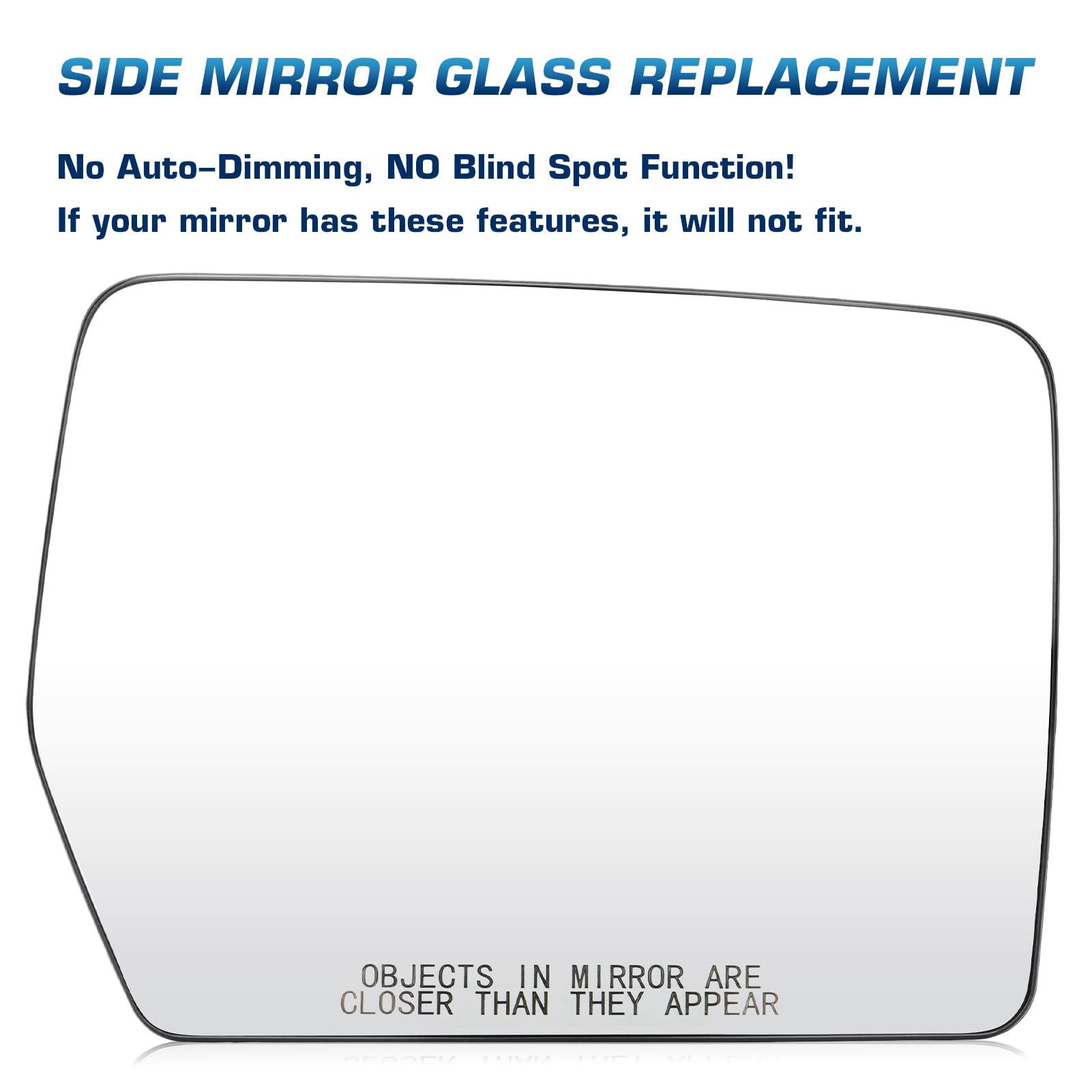 Youxmoto Driver Left and Passenger Right Side Heated Mirrors Glass Replacement, Fit for Ford F150 2011 2012 2013 2014 Side View Mirror Glass with Rear Holder, Fit for BL3Z-17K707-E + 4L3Z-17K707-DA