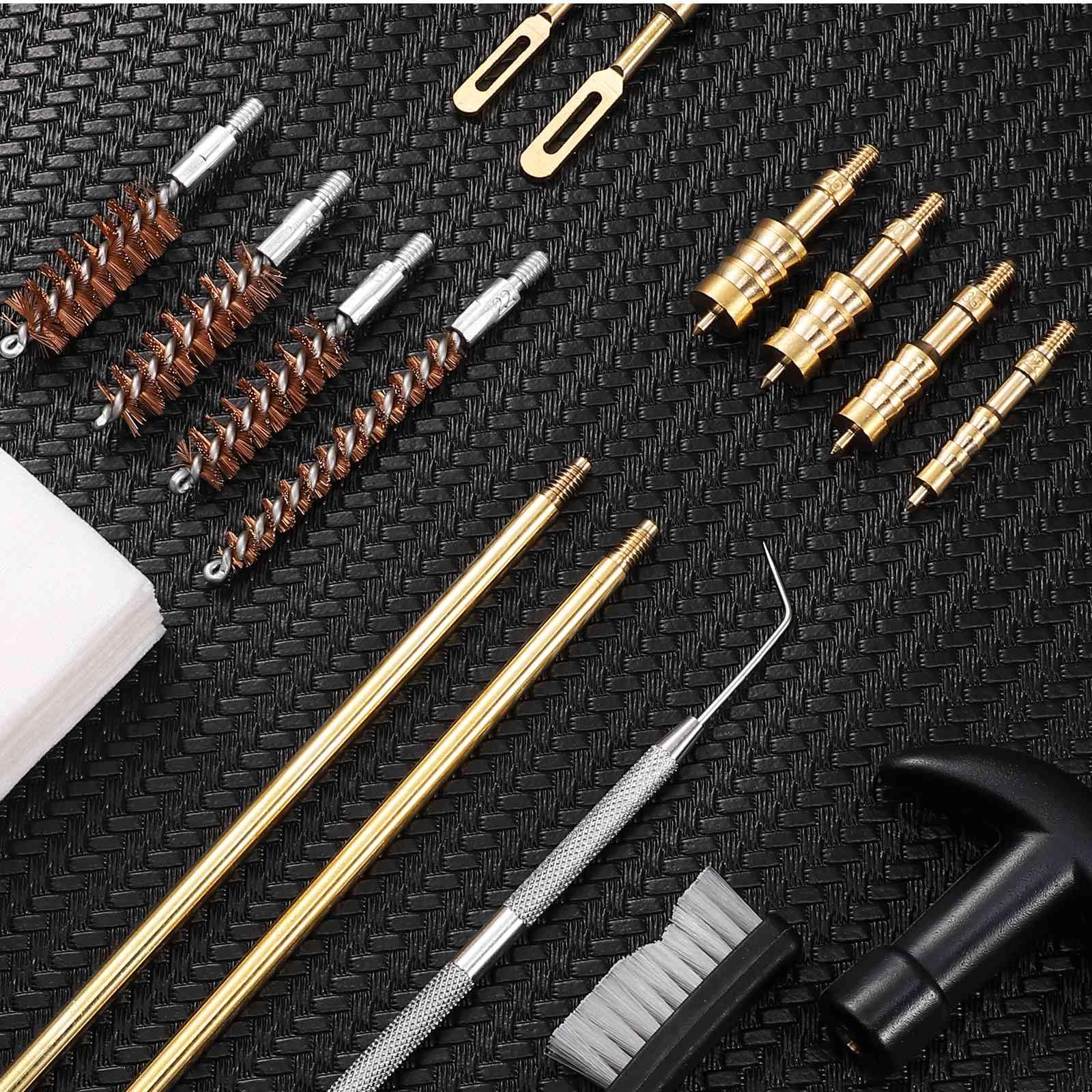 UrbanX Universal Handgun Cleaning kit for Dan Wesson M1911 ACP Pistol .45 ACP Pistol Cleaning Kit Bronze Bore Brush and Plastic Jags Tips with Zippered Compact Case