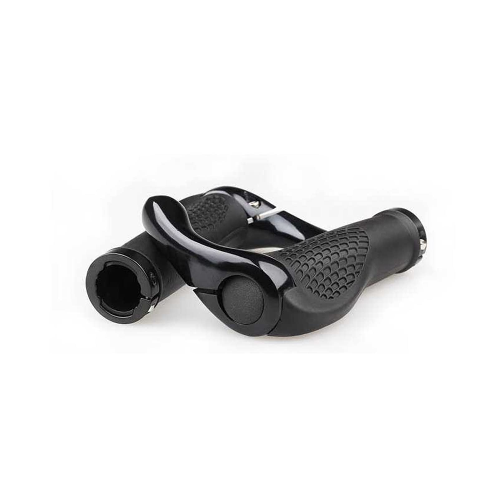 TTRS Store 1 Pair Bicycle Handlebar Grip Ergonomic Anti-Skid Lock-on Handle Cover Aluminum Alloy Rubber Grips MTB Bike Accessories (Color : Black)