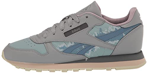 Reebok Boy's Classic Leather Sneaker, Jurassic World/Grey/Teal Fog/Brave Blue, 3.5 Big Kid