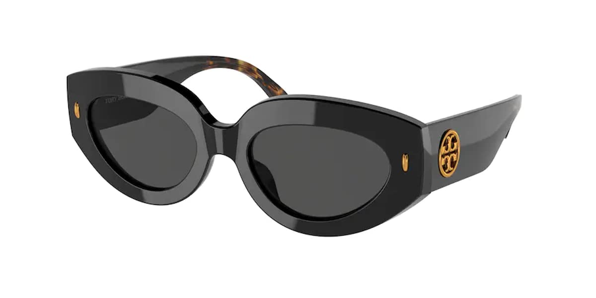 Tory Burch TY7171U 190387 51MM Black/Solid Grey Cateye Sunglasses for Women + BUNDLE With Designer iWear Eyewear Kit