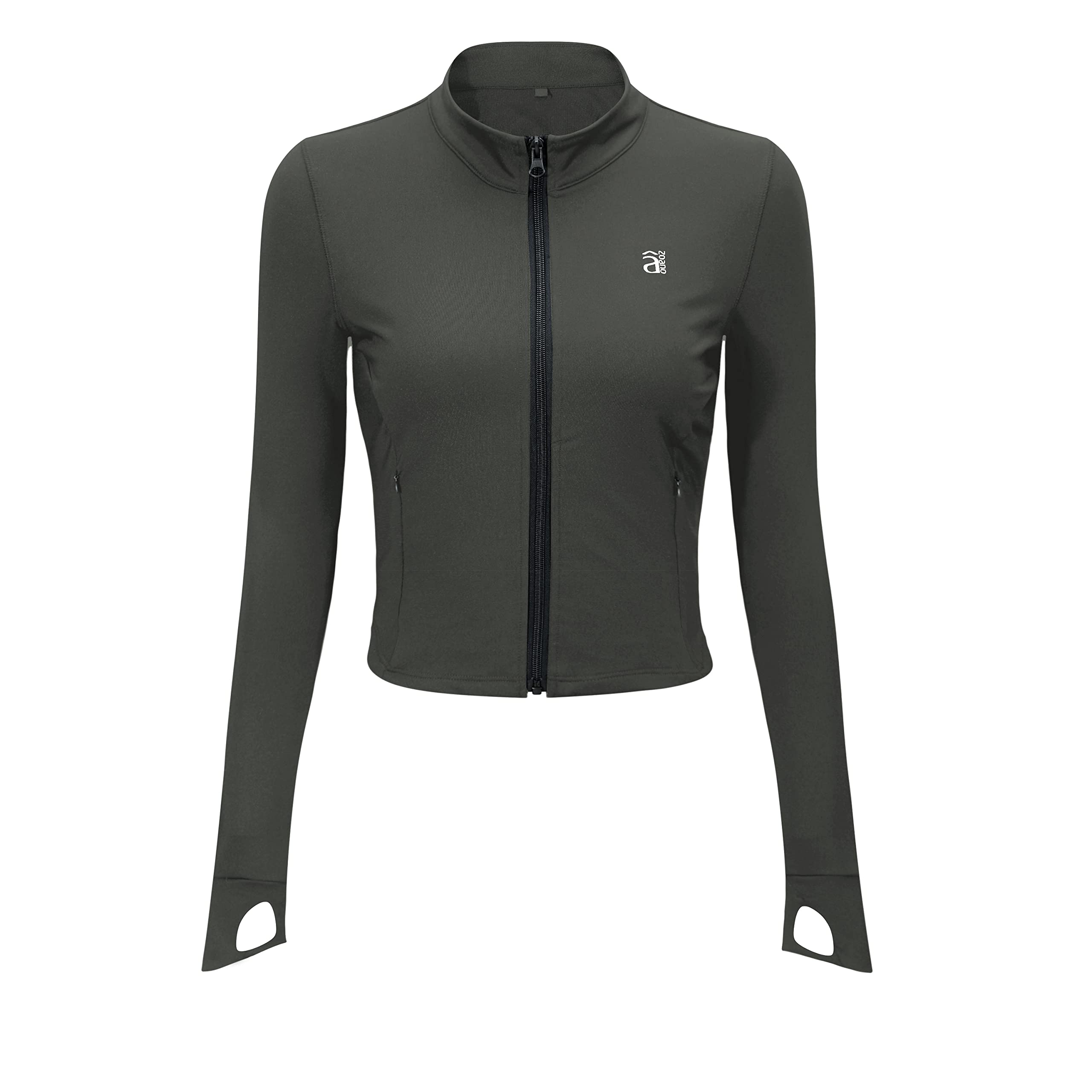 Truity Full Zip Up Workout Jackets for Women Slim Fit Running Yoga Tops Track Jacket with Thumb Holes
