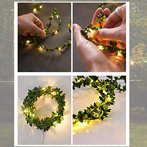 None/Brand 0m 5m Leaves Garland USB Fairy Light Copper Wire Battery Operated String Lights for Wedding Christmas Home Party Decoration|LED String|