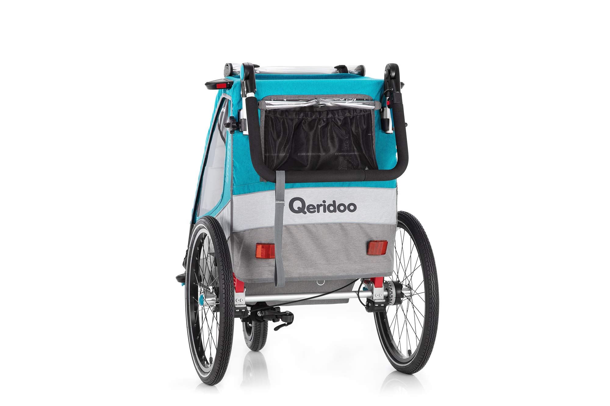 Qeridoo Sportrex 2 2020 Double Seat Kids Bike Trailer & Stroller Sportrex2 (Color Petrol)