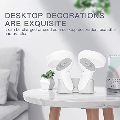 The perseids Charging Dock for Oculus Quest 2, Magnetic Charging Dock for Oculus Quest 2 VR Glasses Grip Detachable Charging Accessories, Fast Charging for Both Glasses and Grip(White)