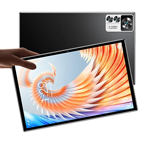 Shanrya 10.1in Tablet, 1080P FHD 8GB RAM 256GB ROM 100‑240V Black Octa Core CPU 7000mAh Tablet PC for Home (US Plug)