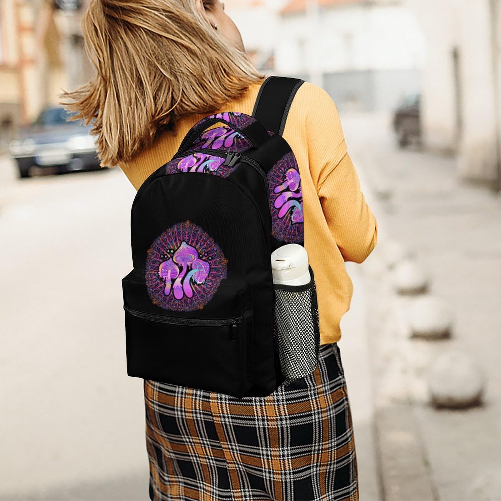 Psychedelic Mushrooms Lightweight Travel Backpack for Unisex Casual Laptop Bookbag for Camping