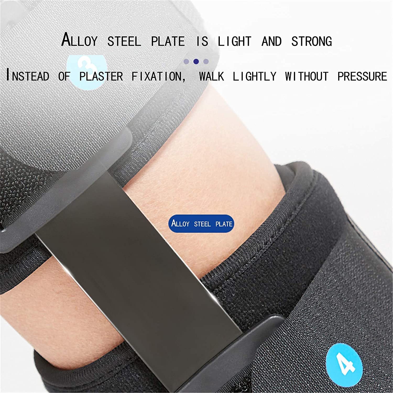 TSUSF Articulated Knee Brace With Splint Knee Joint Fixation Brace Orthosis For Arthritis Postoperative Knee Injury Recovery (Size : Large)