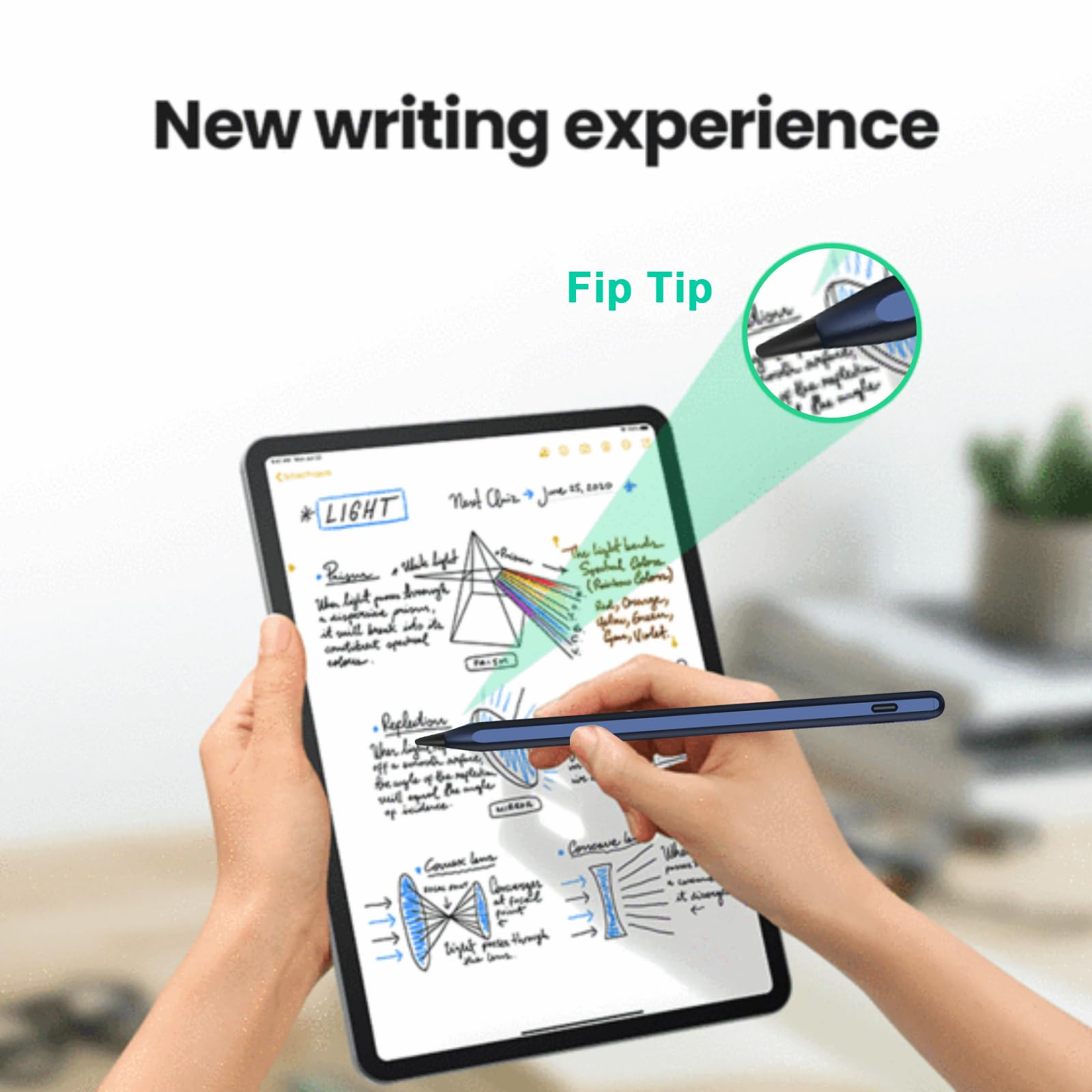 Stylus Pen for Apple iPad 13/12.9/11-inch, iPad Air M2 2024 for 13/11-inch, iPad Pro Pencil 3/4/5/6th Generation, iPad 10th-6th Gen, Compatible (2018-2024) with Fast Charging & Palm Rejection