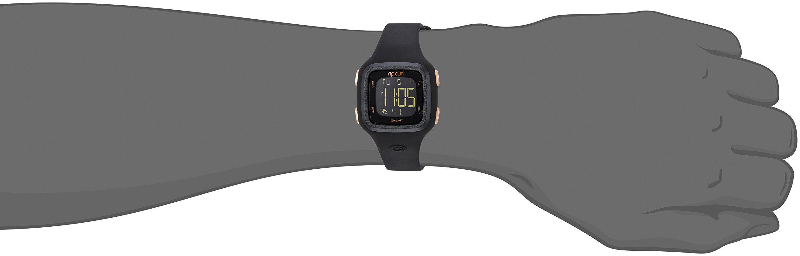 Rip Curl Women's 'Candy' Quartz Plastic and Silicone Sport Watch, Color:Black (Model: A3126G-RSG)
