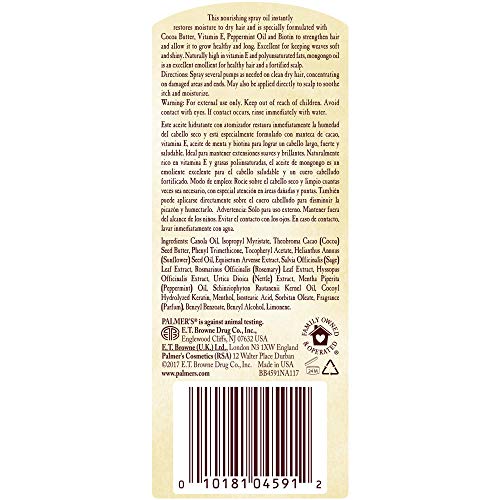 Palmer's Cocoa Butter Formula Moisturizing Hair Oil, 5.1 Ounces (Pack of 2)
