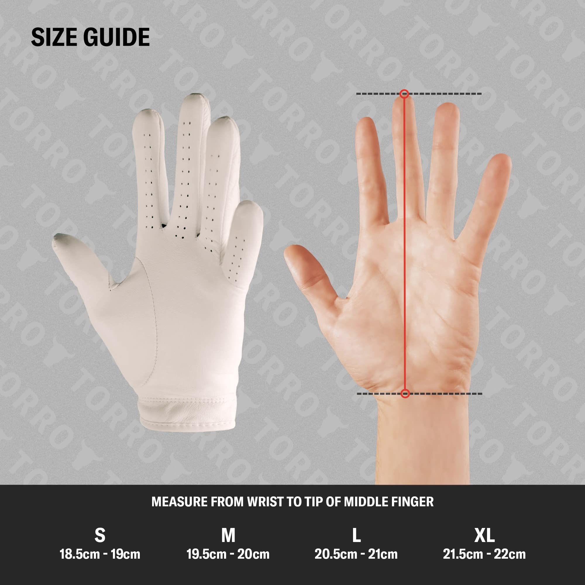 TORRO Luxury, Full Cabretta Leather Golf Glove - Left Hand, for Right-Handed Golfer (Extra Large)
