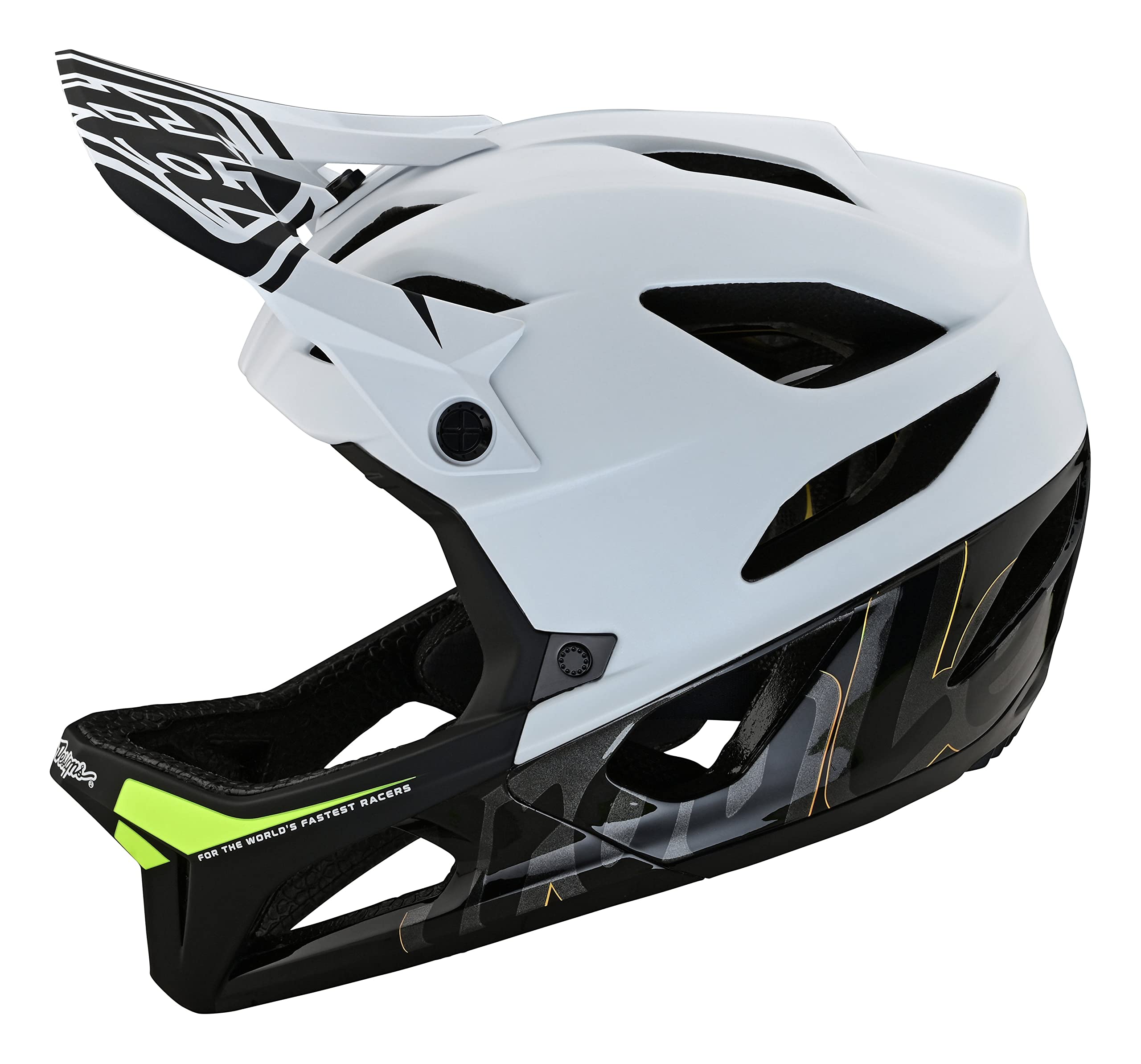 Troy Lee Designs Stage Full Face Bicycle Helmet for Max Ventilation Lightweight MIPS EPP EPS Racing Downhill DH BMX MTB - Adult Men Women (Signature White, Medium/Large)