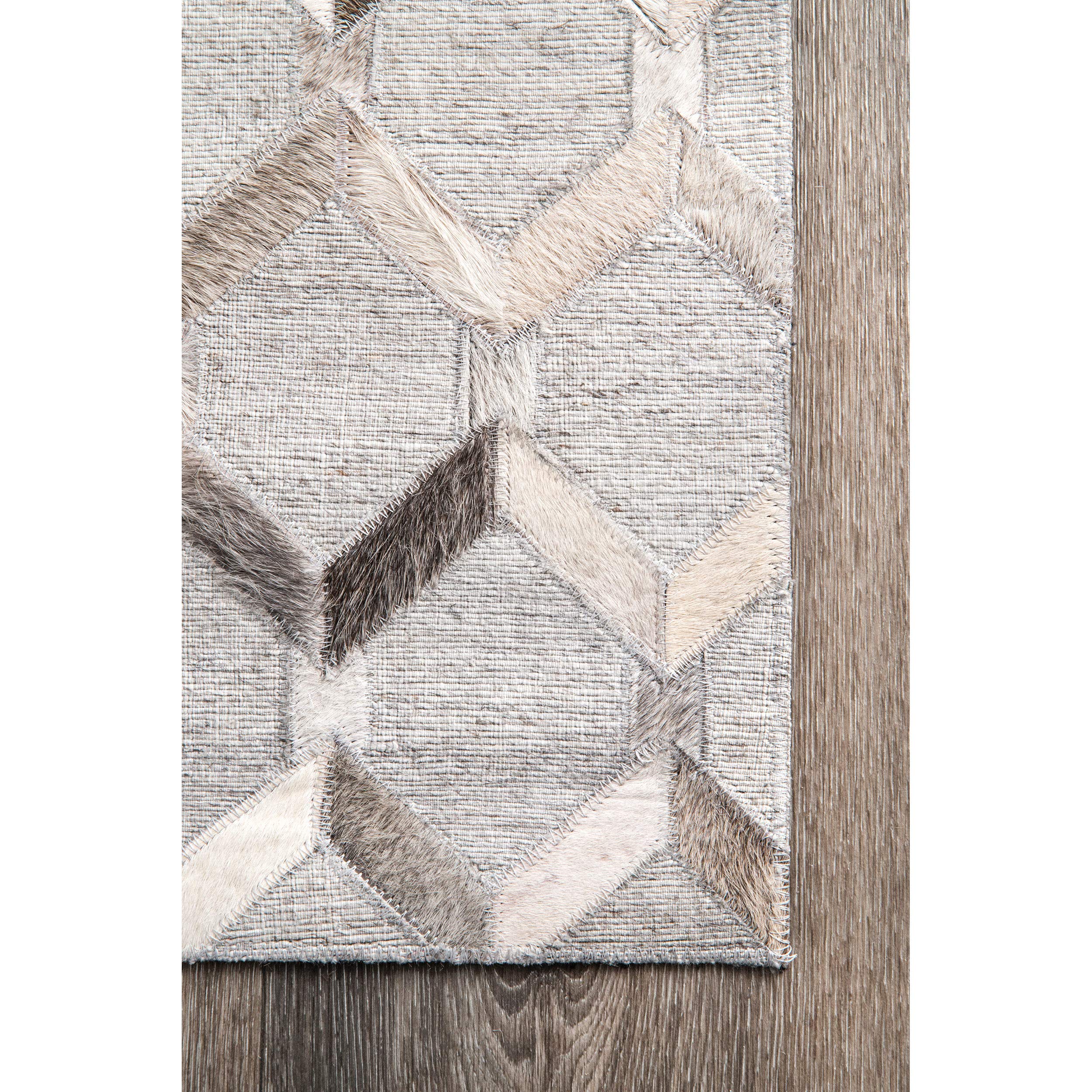 nuLOOM Grenier Modern Cowhide Area Rug, 5x8, Grey