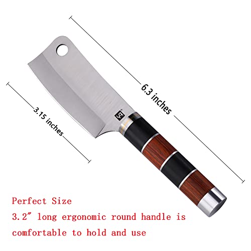 YQ Premium Cheese Knife for Charcuterie Boards,Multipurpose Cheese Cutter Cheese Cleaver,Hard Cheese Cutting Knife,3.2" Colorful Wooden Handle,Gift Box