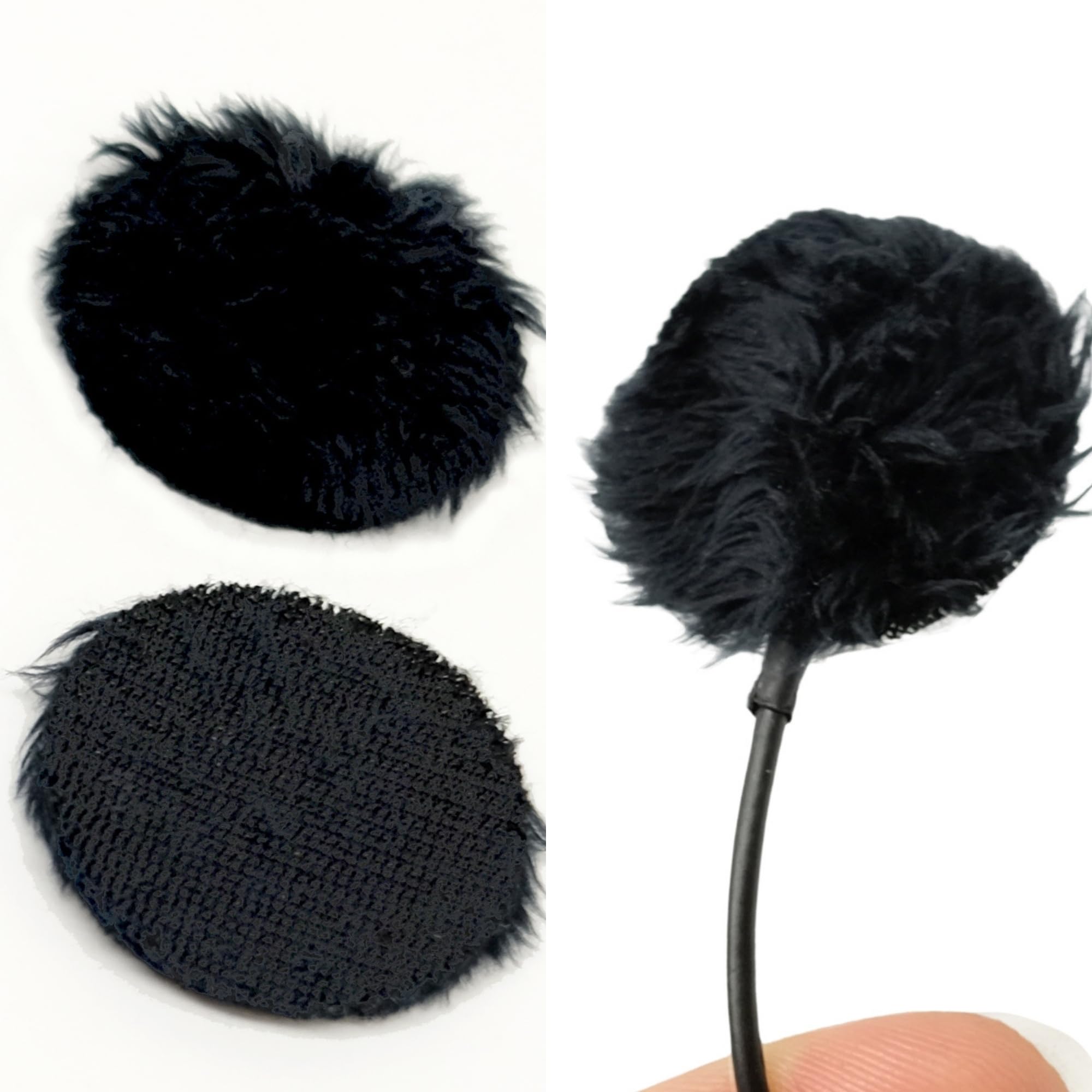 URSA Plush Circles - 5mm length short fur LAV covers. Reusable & Super Soft. 25mm Diameter (9x Circles + 30x Stickies, MultiPack)